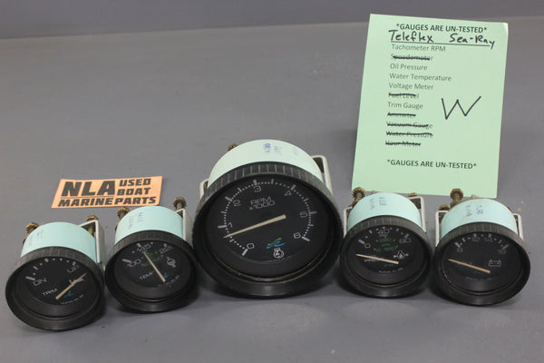 Sea Ray Gauge Set Teleflex Gauges RPM Tachometer Water Temp Fuel – NLA ...