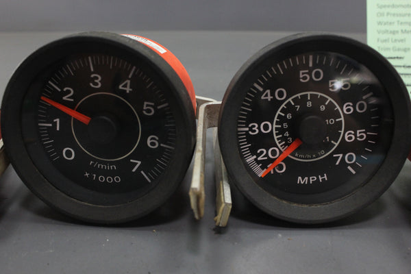Boat Gauge Set OMC OEM Red Black Speedometer RPM Gauges Oil Fuel Trim ...