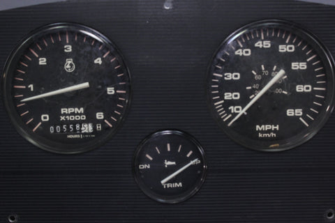 Boat Dash Panel Gauge Set Teleflex Black Face Speedometer RPM Gauges O ...