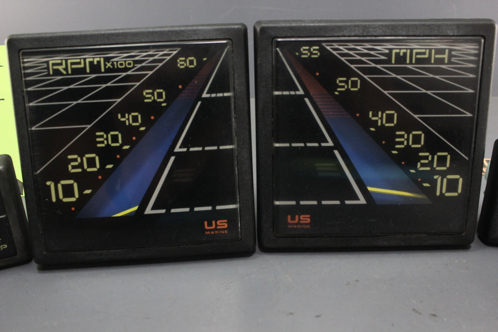 Boat Gauge Set Bayliner US Marine Faria Square Gauges Black RPM Grid F ...