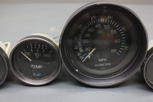 Boat Gauge Set Medallion Blue White Speedometer Gauges Oil Fuel Trim T ...