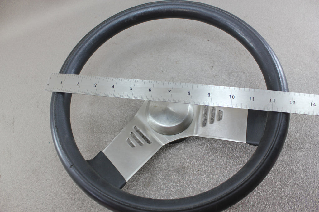 Boat Steering Wheel Rubber Grip Handle 2-Spoke Chrome Stainless Cap Co ...